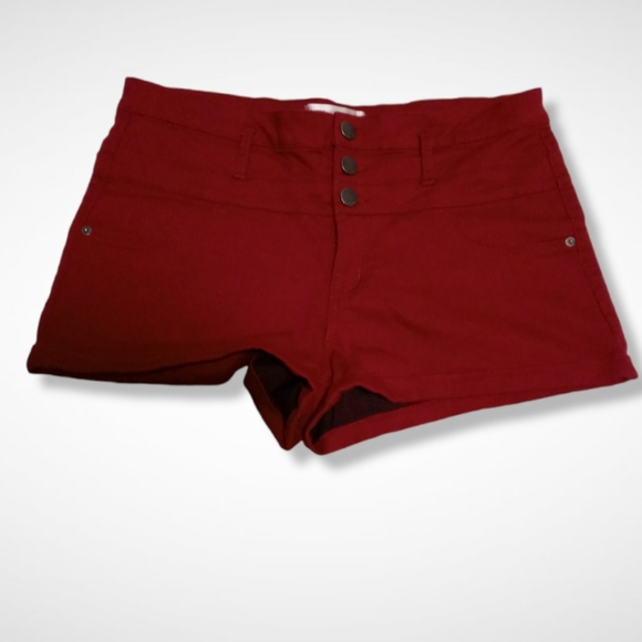 No Boundaries | Shorts | Soft Knit Button Fly Burgundy Stretch Shorts ...